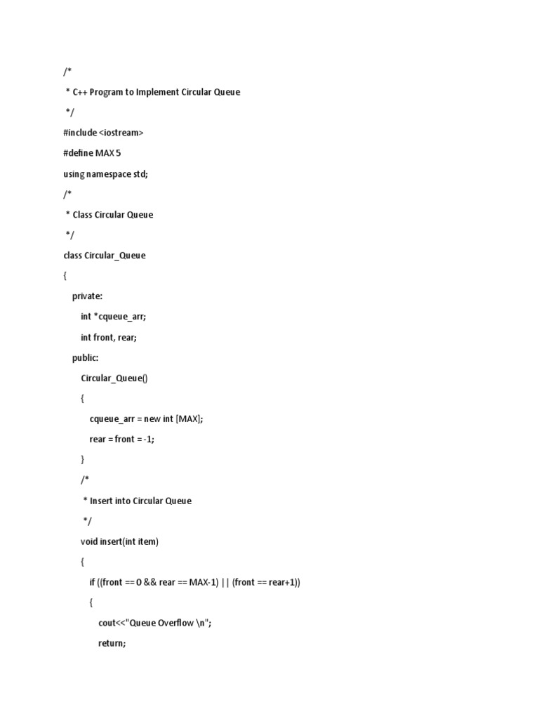 Circular Queue Pdf Queue Abstract Data Type Object Oriented Programming 