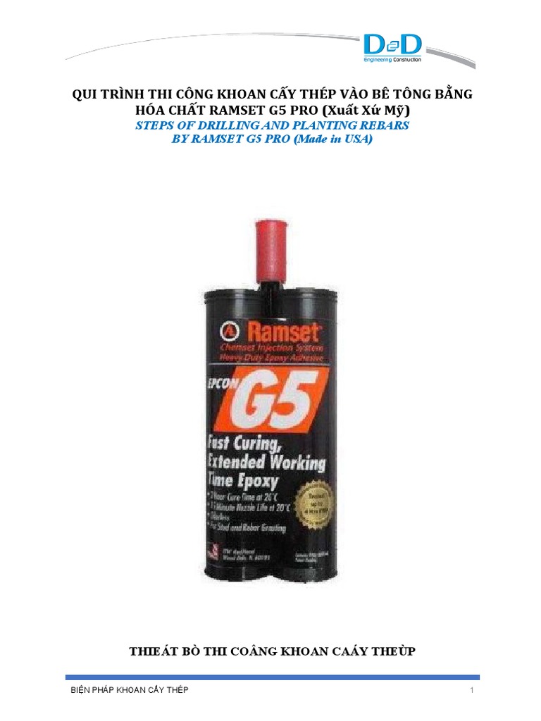ĐỀ CƯƠNG KHOAN CẤY THÉP RAMSET - NGUYỄN ĐĂNG | PDF