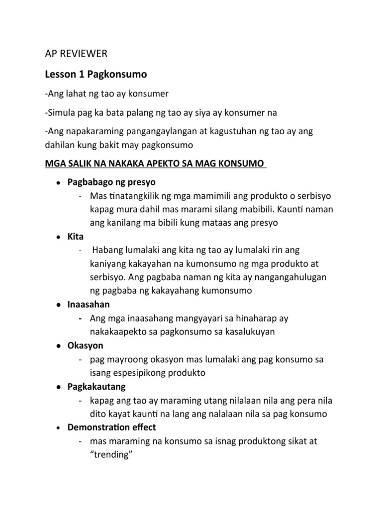 Ap Reviewer | PDF