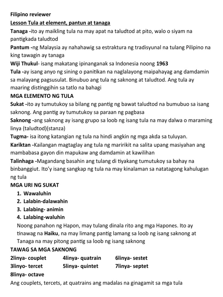 Filipino Review | PDF