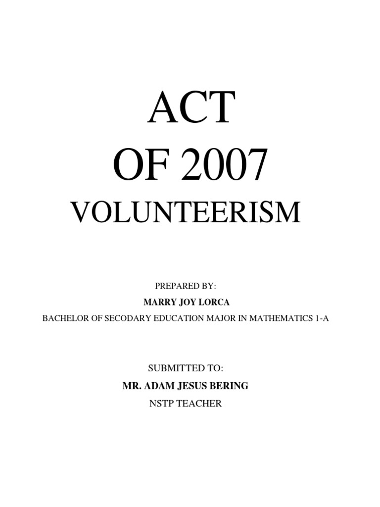 Module-5 - Assignment-Lorca | PDF | Volunteering | Community Module-5 - Assignment-Lorca | PDF | Volunteering | Community
