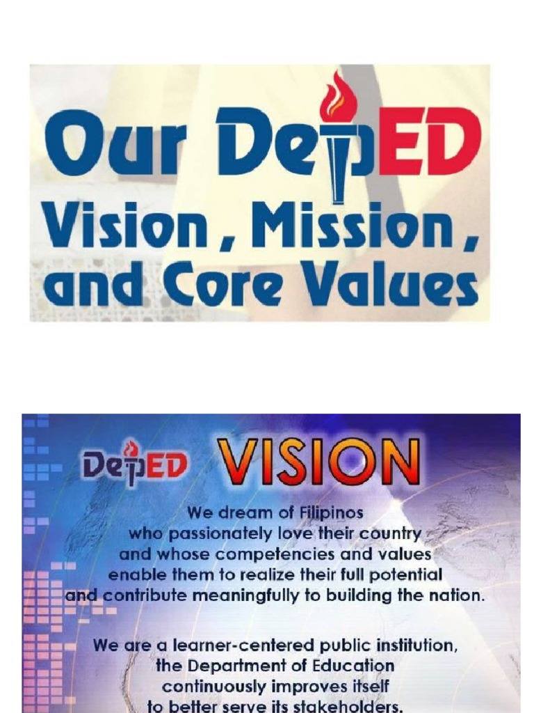 Deped Mission Vision and Core Value in Luzon | PDF