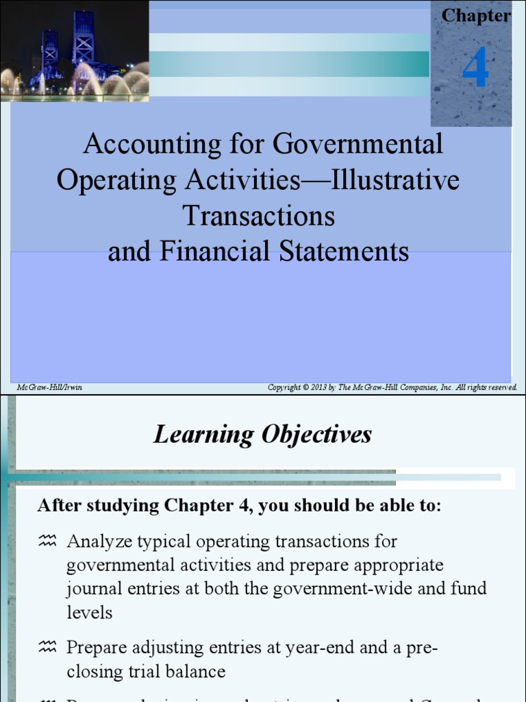 Chapter 4 Accounting For Governmental Operating Activitie Illustrative ...