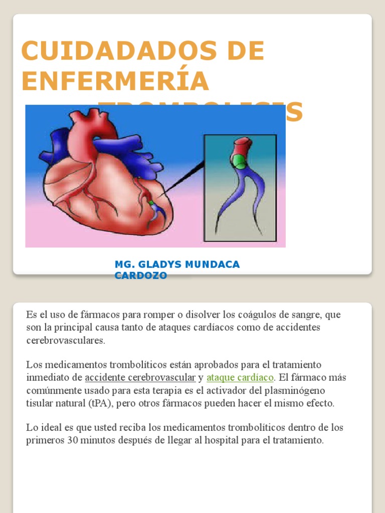 Cuidados de Enfermería en Trombólisis | PDF