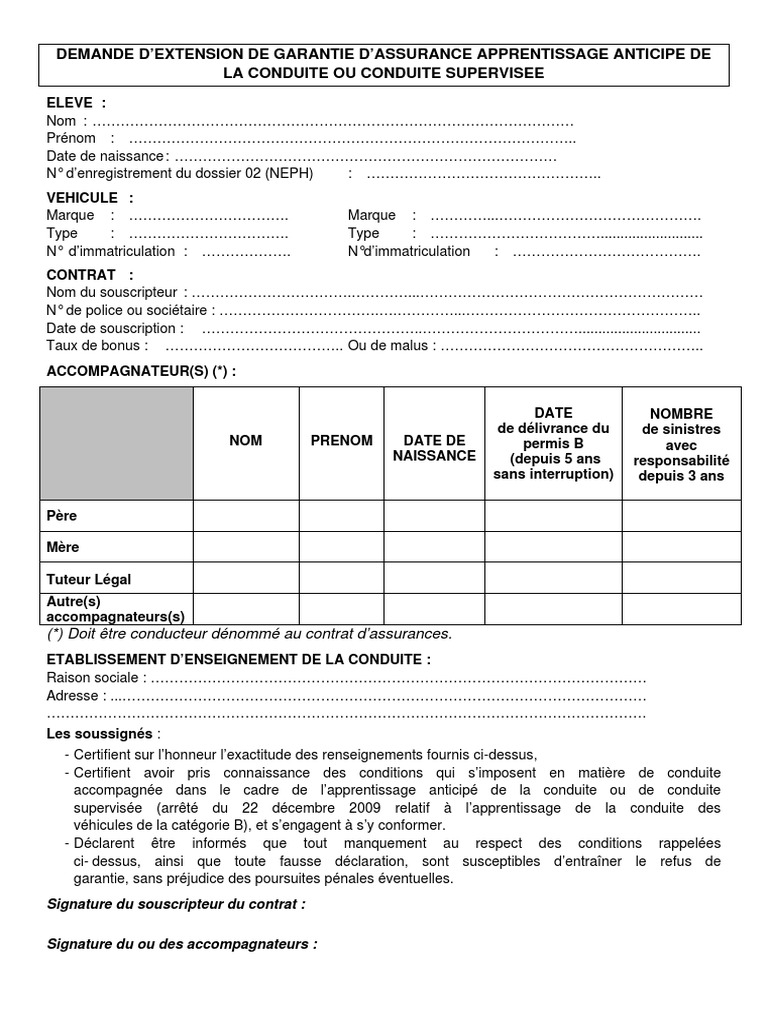 Demande d'extension de garantie assurance | PDF | Assurance