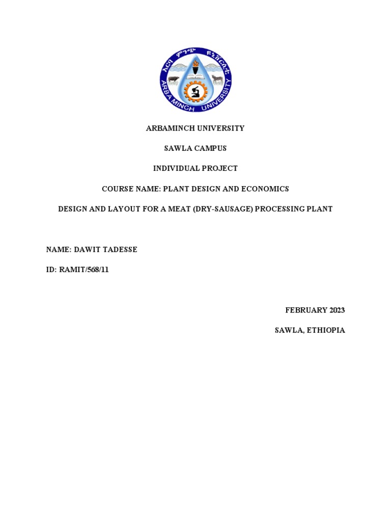 Dawit Tadesse Project | PDF | Sausage | Smoking (Cooking)