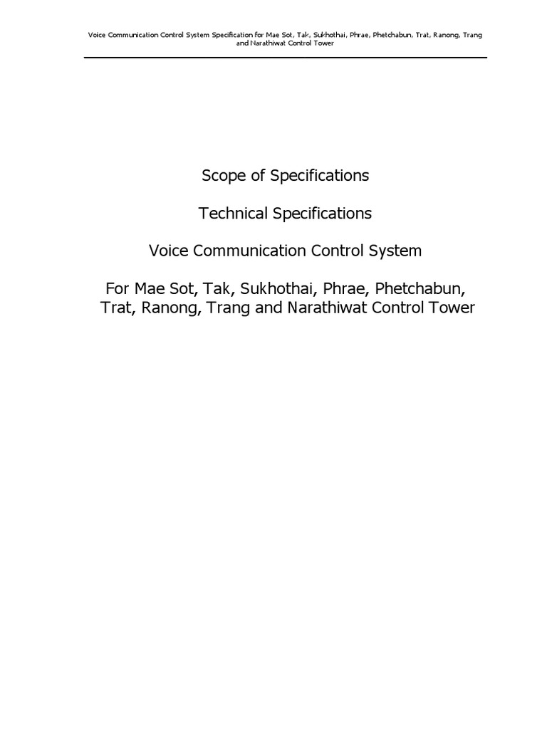 Specification for a Voice Communication Control System for Nine Air ...