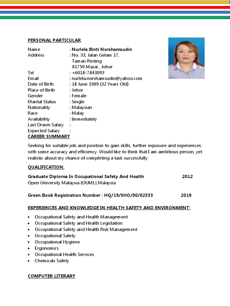 Nurlela - CV'S | PDF | Occupational Safety And Health | Safety