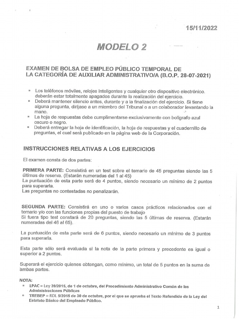 Modelo 2 Aux. Adción. General | PDF