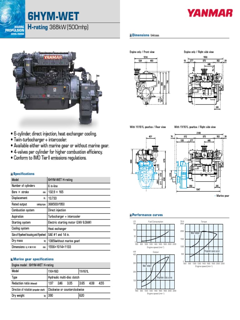 6148 Datasheet 6HYM WET | PDF | Engines | Diesel Engine