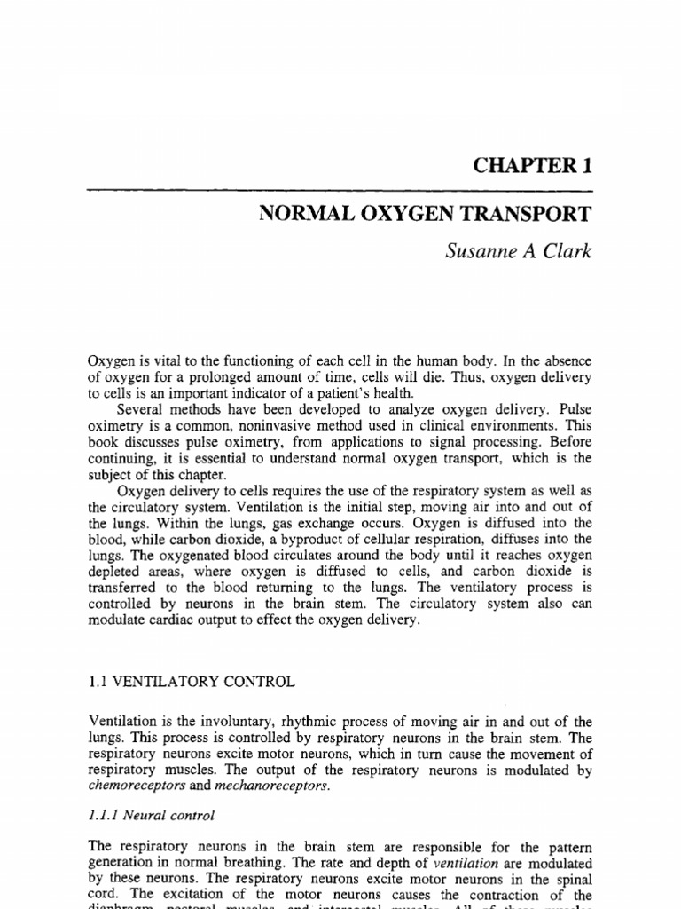 Normal Oxygen Transport: Susanne A Clark | PDF | Hemoglobin | Lung