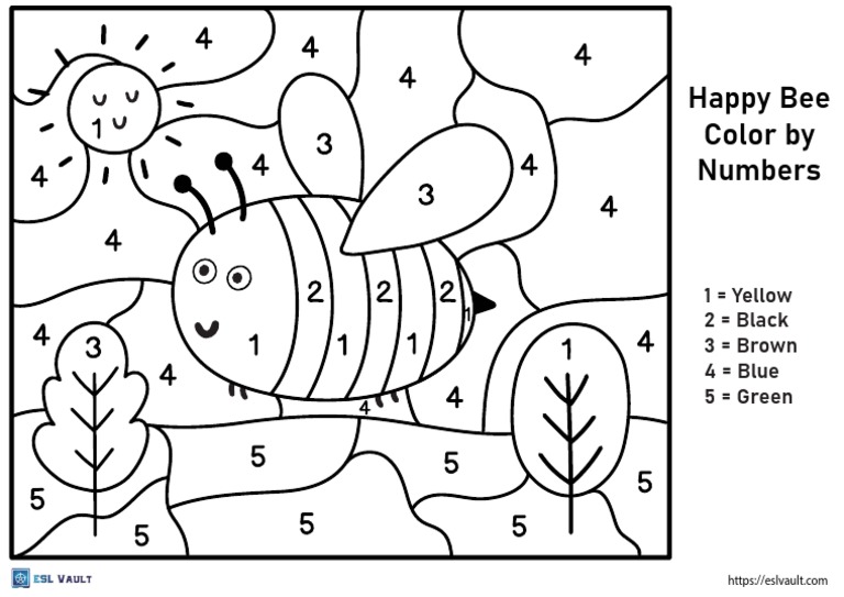 Easy Bee Color by Numbers | PDF