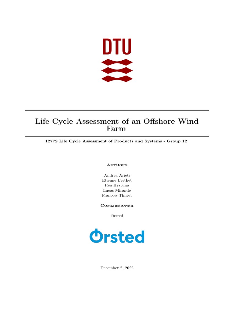 Offshore Wind Farm LCA Analysis | PDF | Life Cycle Assessment | Wind Power