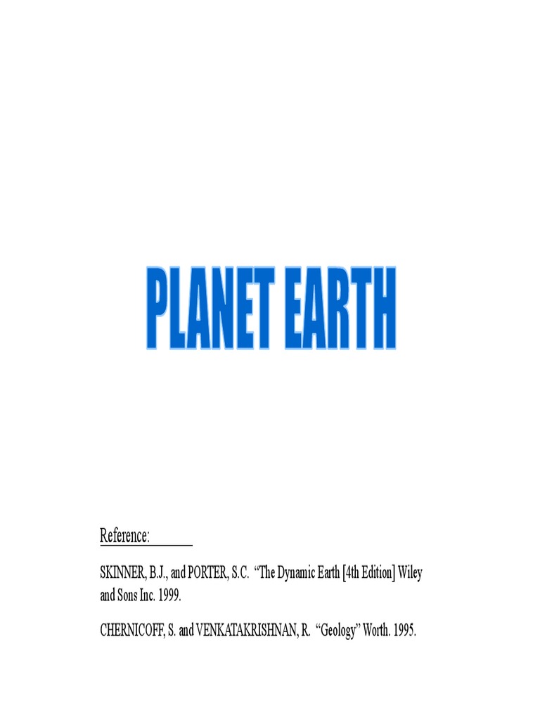 Lecture 1 - The Planet Earth | PDF | Plate Tectonics | Applied And ...