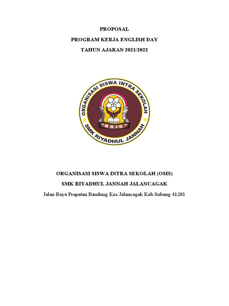 Proposal Program English Day OSIS | PDF | Karier & Perkembangan