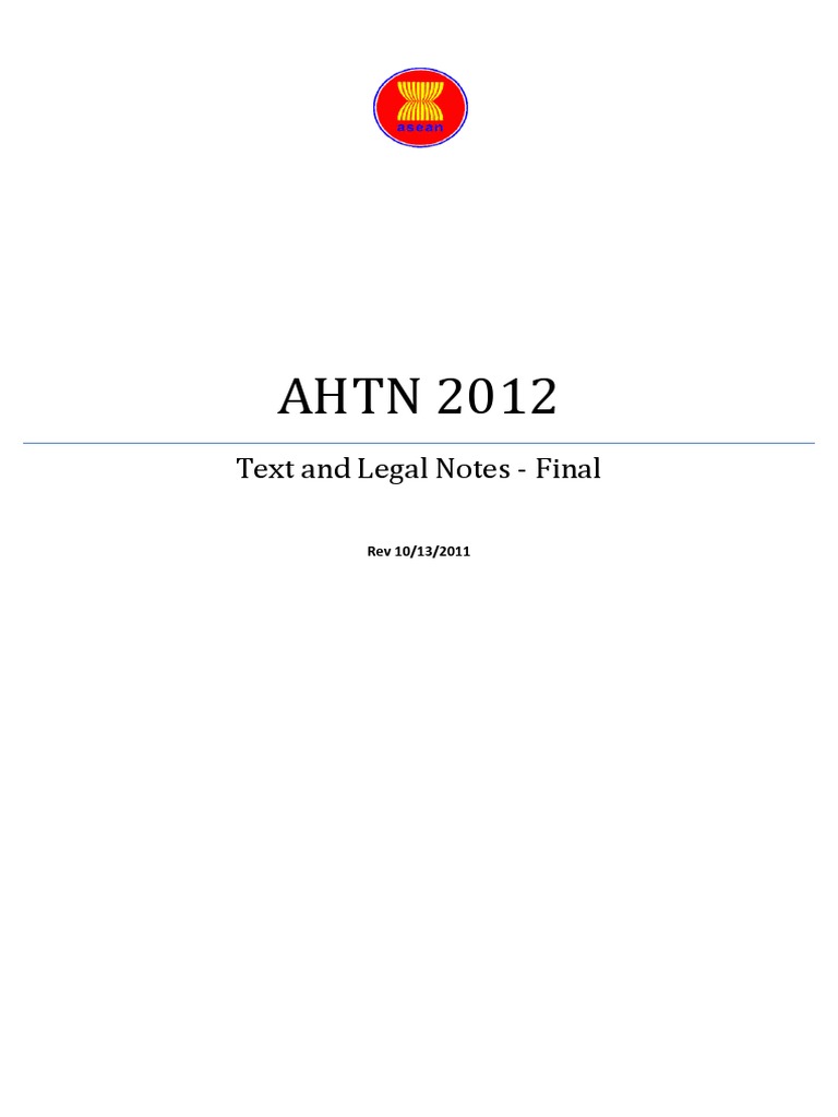 AHTN 2012 Text & Legal Notes | PDF | Tuna | Butter