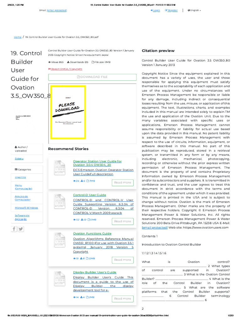 Control Builder User Guide For Ovation 3.5 - OW350 - 80 PDF | PDF ...