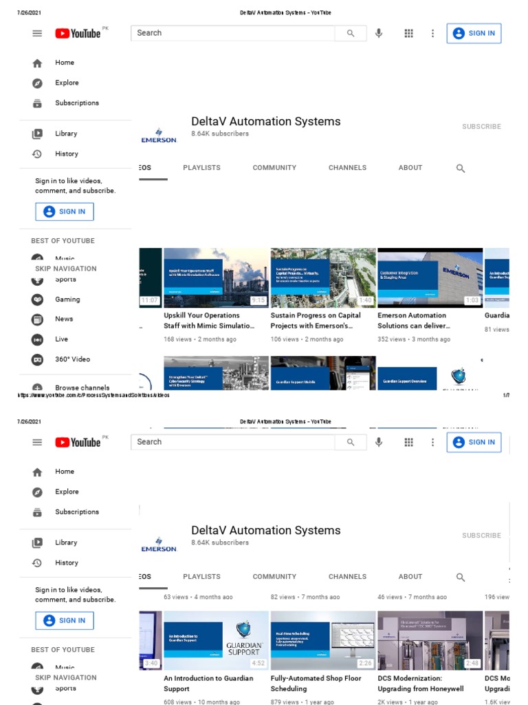 DeltaV Automation Systems - YouTube | PDF | You Tube | Subscription ...