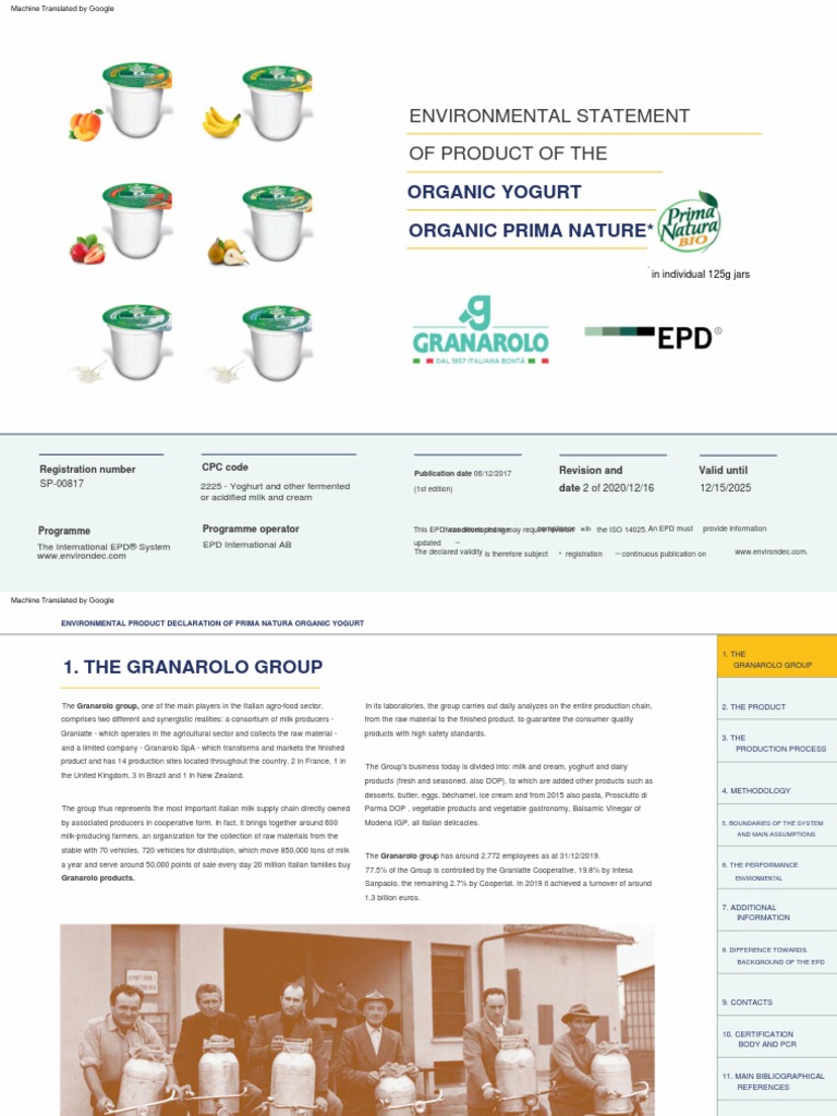 Granarolo Prima Natura Bio Yogurts (English) | Download Free PDF | Life ...