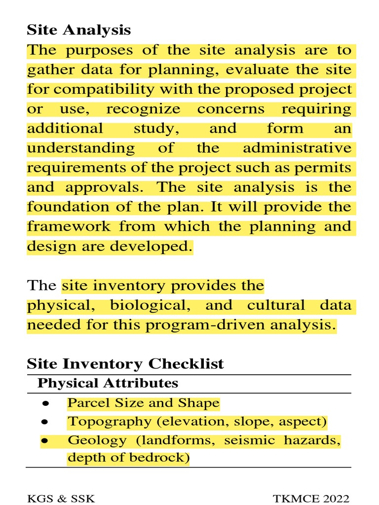 Module 1 Site Analysis High | PDF | Wetland | Ecology