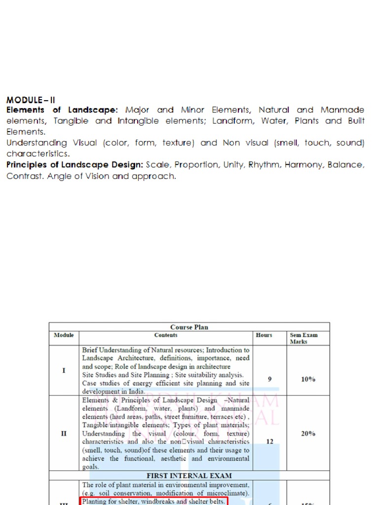 Module 2 - Landscape - Elemnts - Principles - Materials High | PDF ...