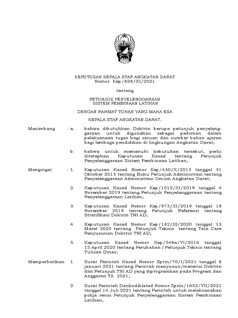 Keputusan Kasad | PDF