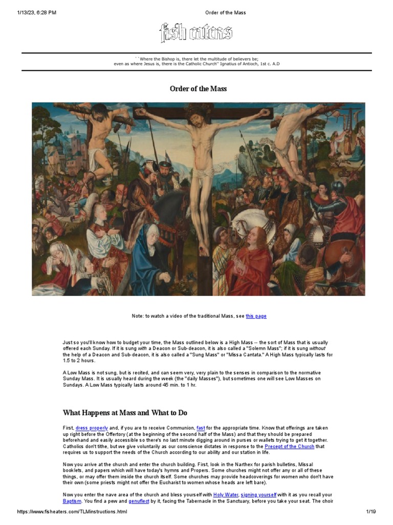 Order of The Mass | PDF | Eucharist | Sacraments
