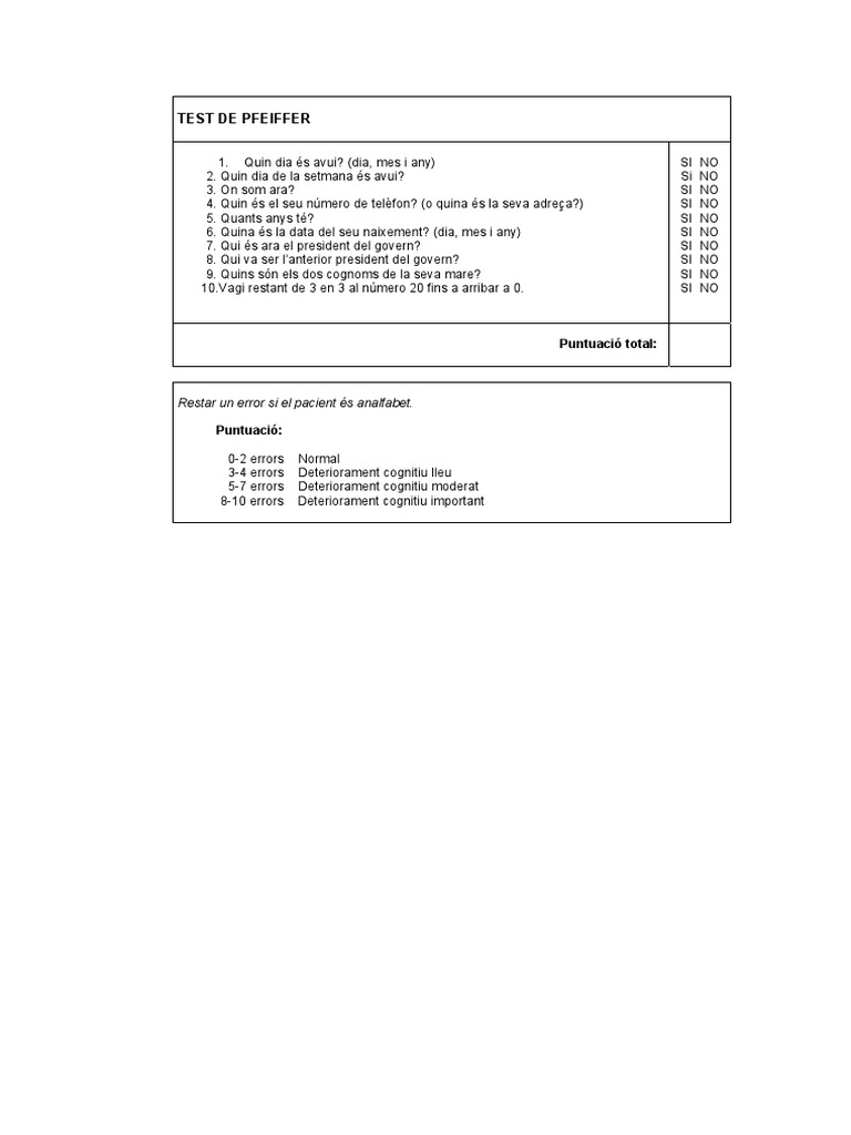 Test Pfeiffer | PDF