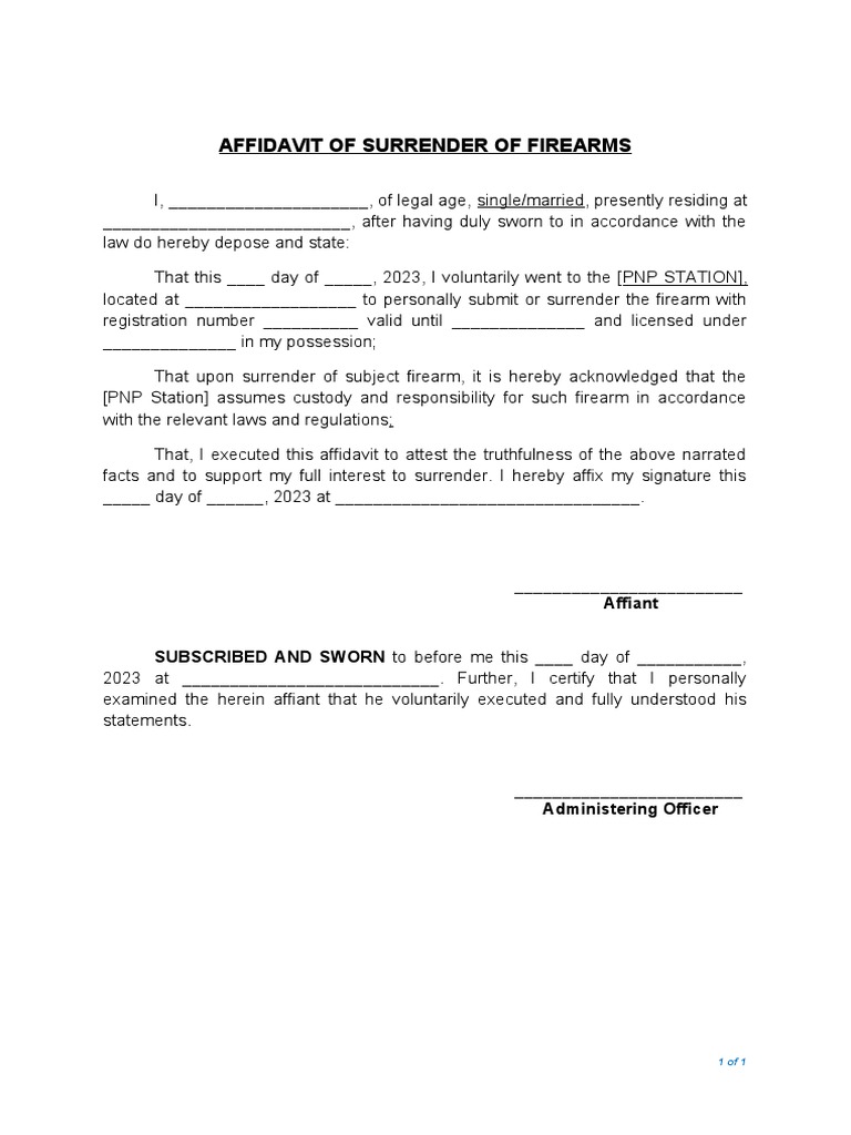 Sample Firearms Affidavit | PDF