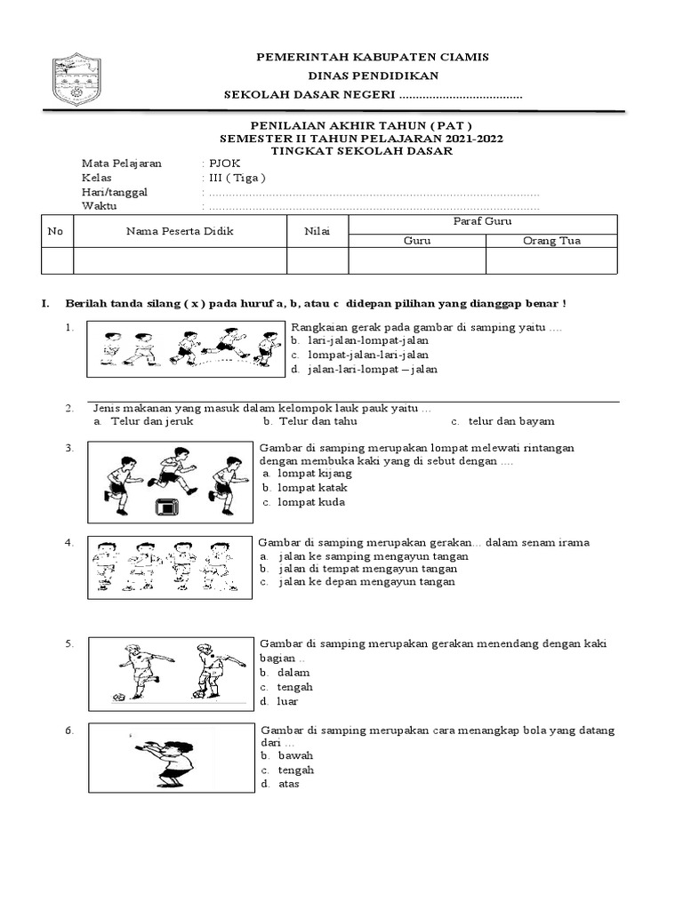 Naskah Soal Pjok Kelas 3 | PDF