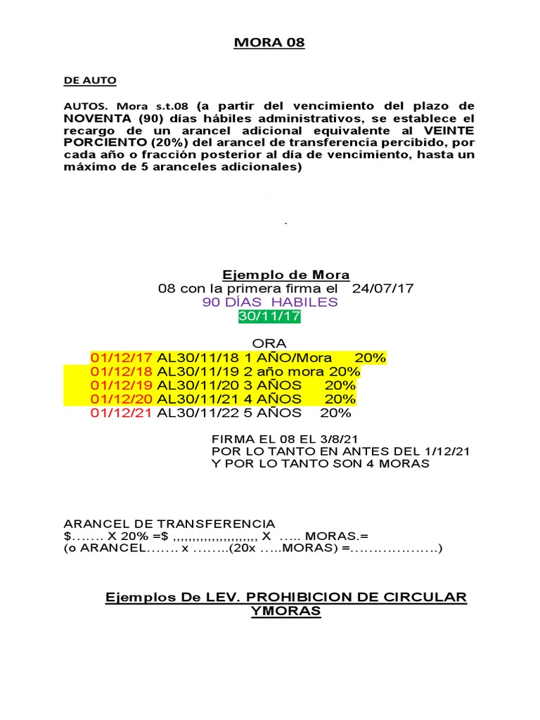 Ejemplo de Mora.y Lev. Prohib - Circ.trabajo Practico08 | PDF