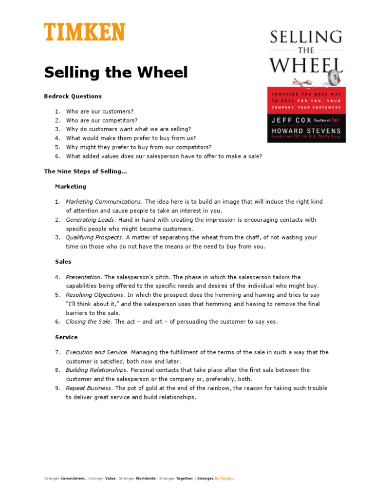 Selling The Wheel | PDF | Sales | Customer