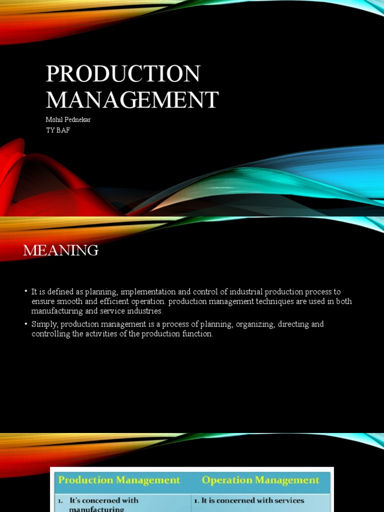 Production Management | PDF | Technology & Engineering