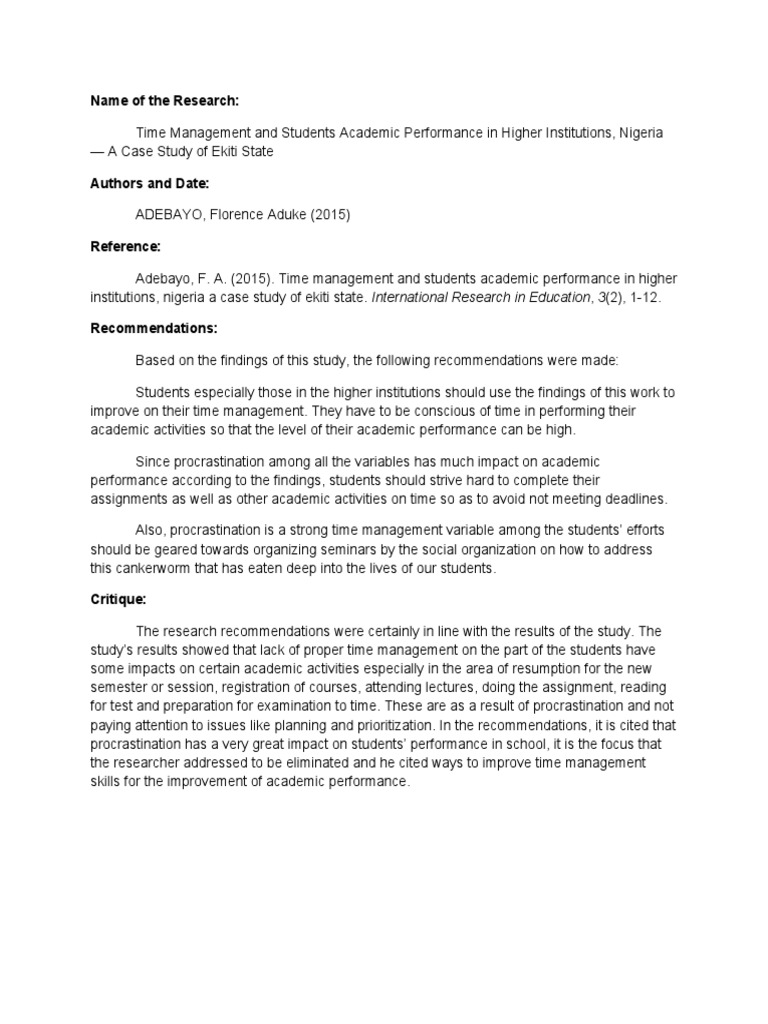 Additional Activity - Recommendations | PDF | Professional Skills | Procrastination