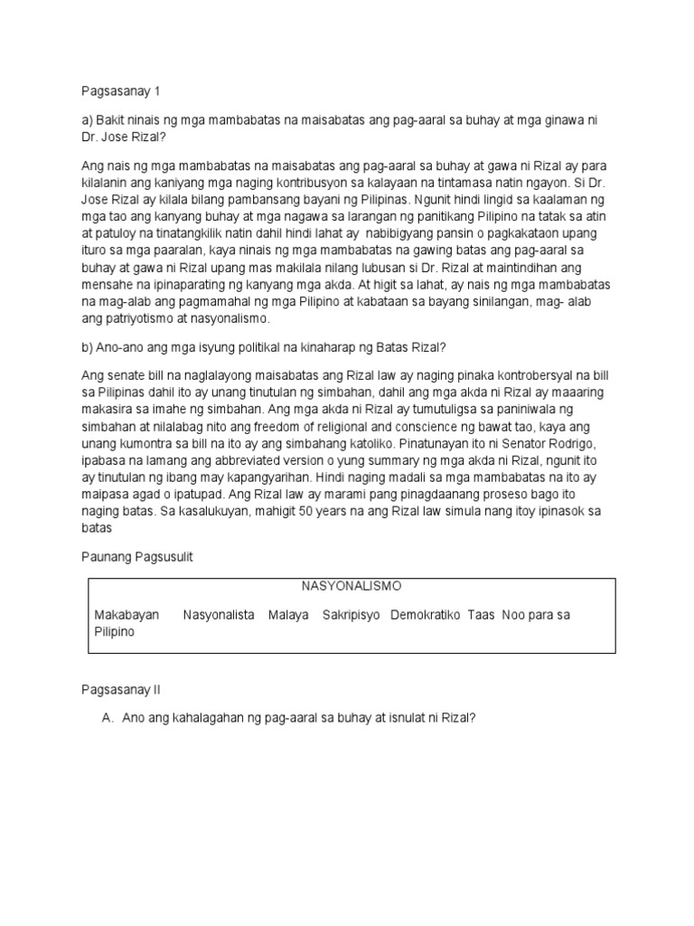 Activity 1 - RLW (With Answers) | PDF