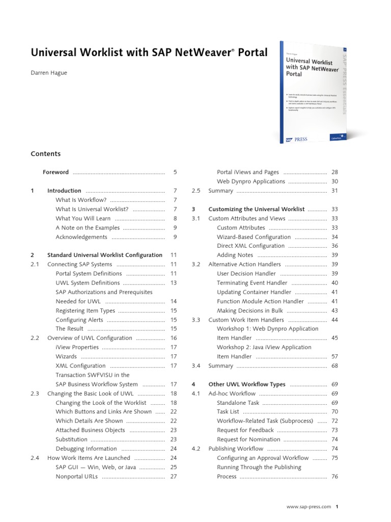 Universal Worklist With Sap Netweaver Portal | PDF