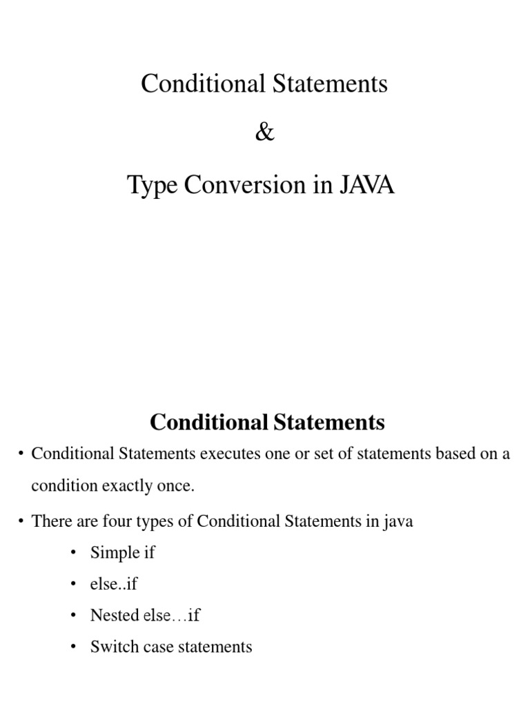 Chapter3 (Conditional Statements and Type Casting) | PDF | Computer Data | Computer Science