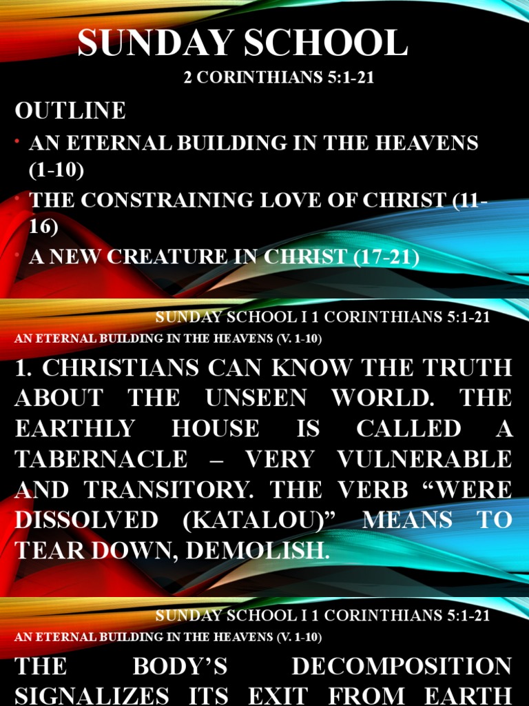 A New Life in Christ: An Analysis of 2 Corinthians 5:1-21 | PDF | Systematic Theology ...