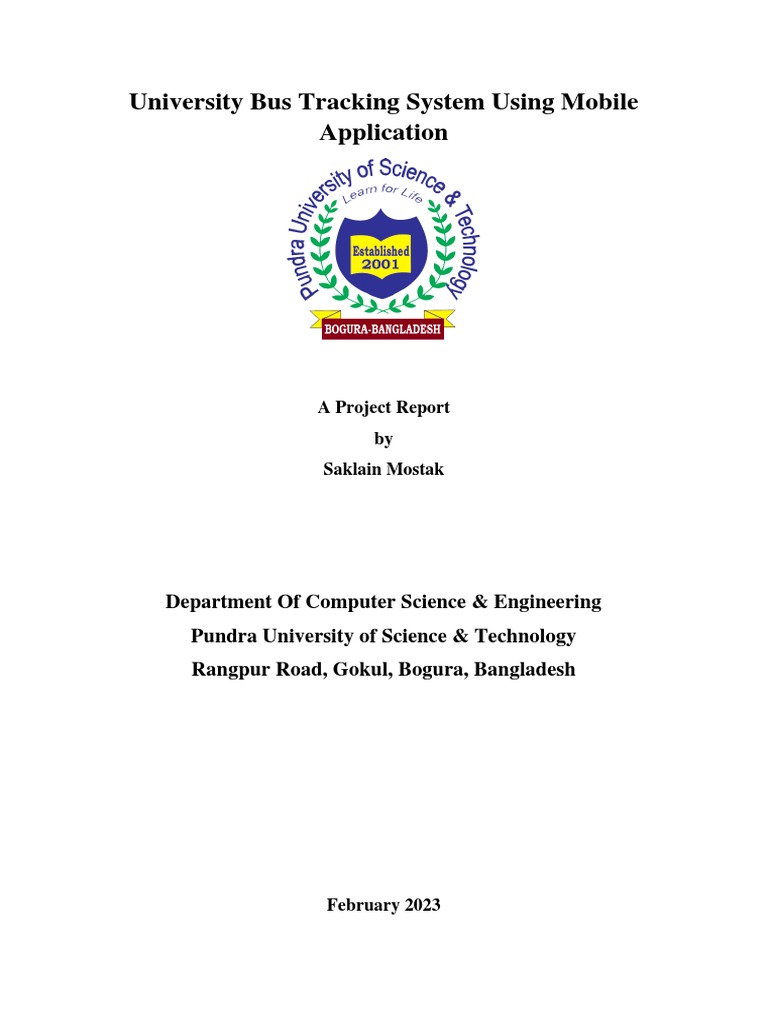 University Bus Tracking System Using Mobile Application Final Task ...