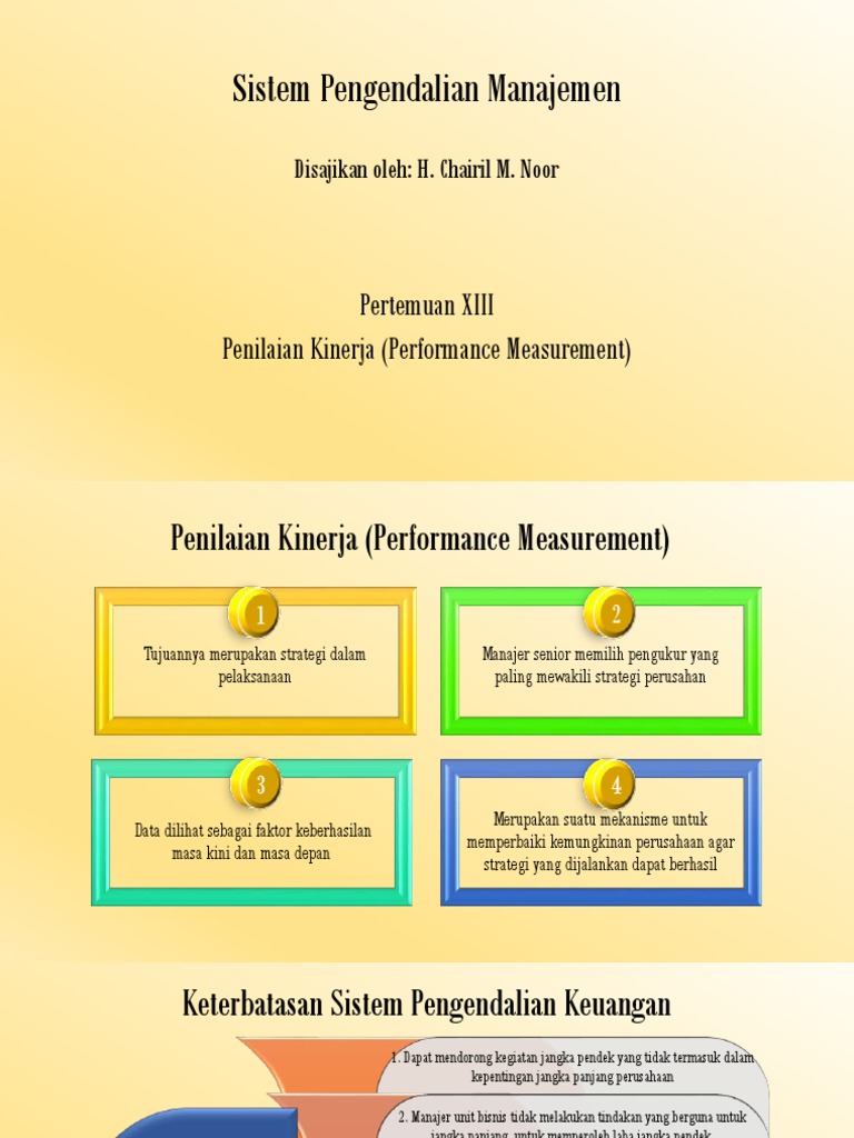 Pertemuan XIII Sistem Pengendalian Manajemen | PDF | Bisnis