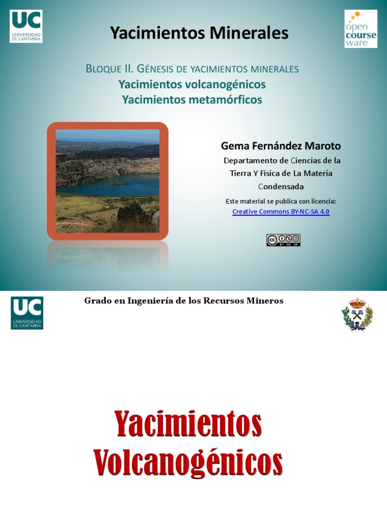 Yacimientos Volcanogénicos: Génesis y Características | PDF | Roca ...