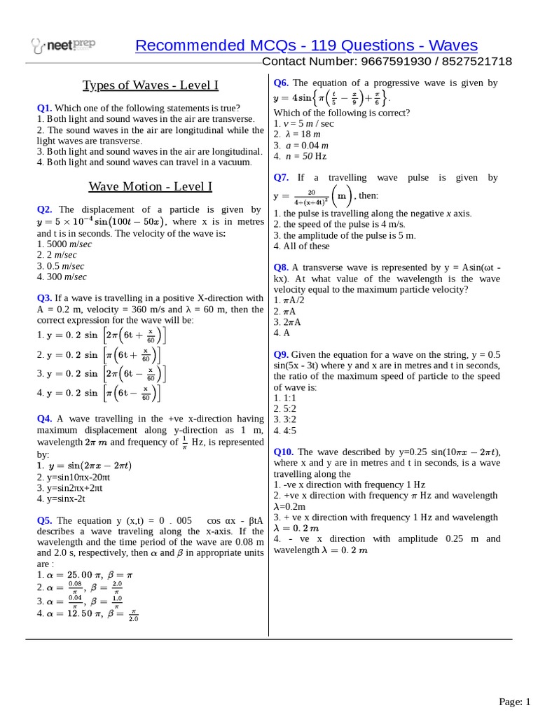 15 - Waves | PDF | Waves | Frequency