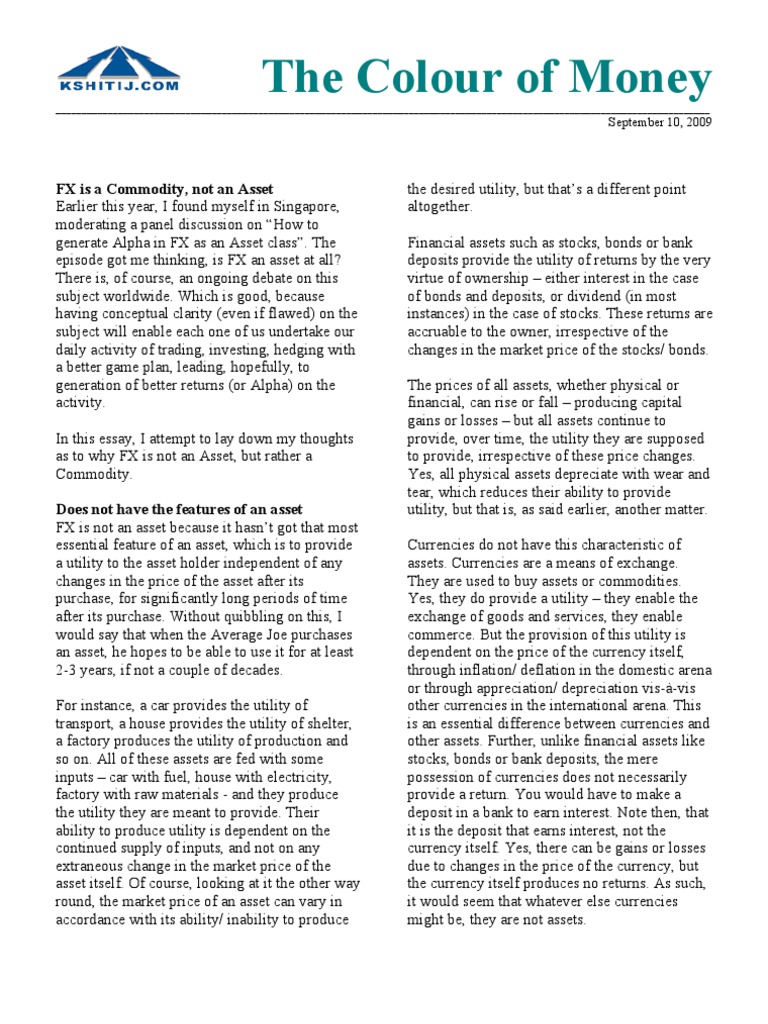 Colour of Money 10sep09 | PDF | Futures Contract | Prices