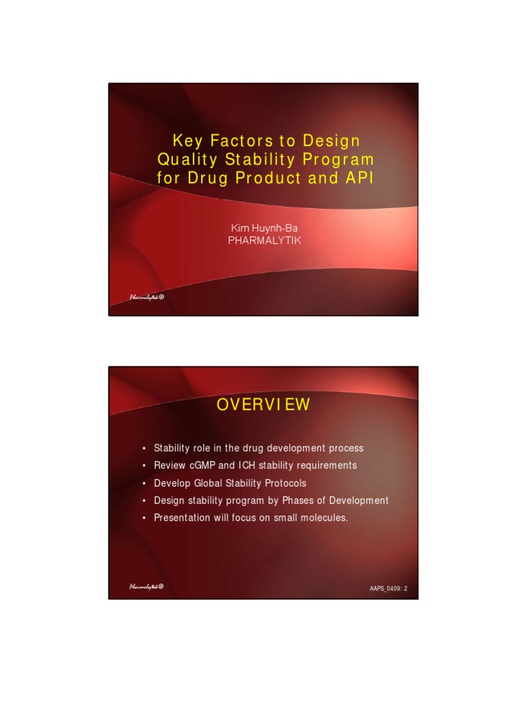 Key Factors To Design Quality Stability Program For Drug Product and ...