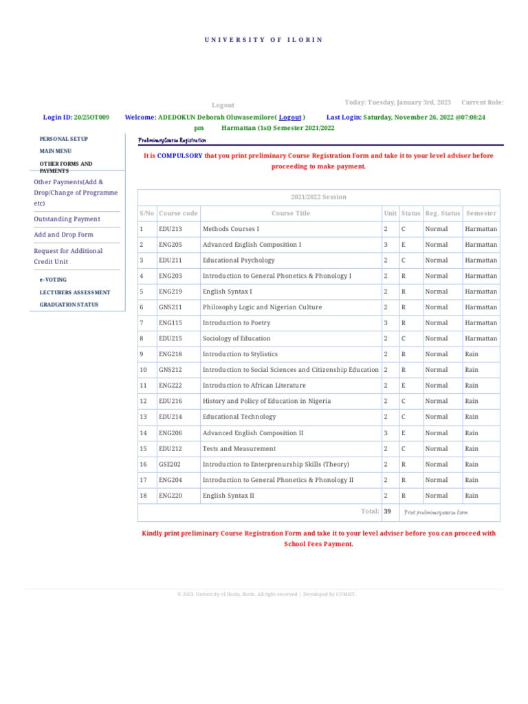 University of Ilorin - Instruction | PDF | Science