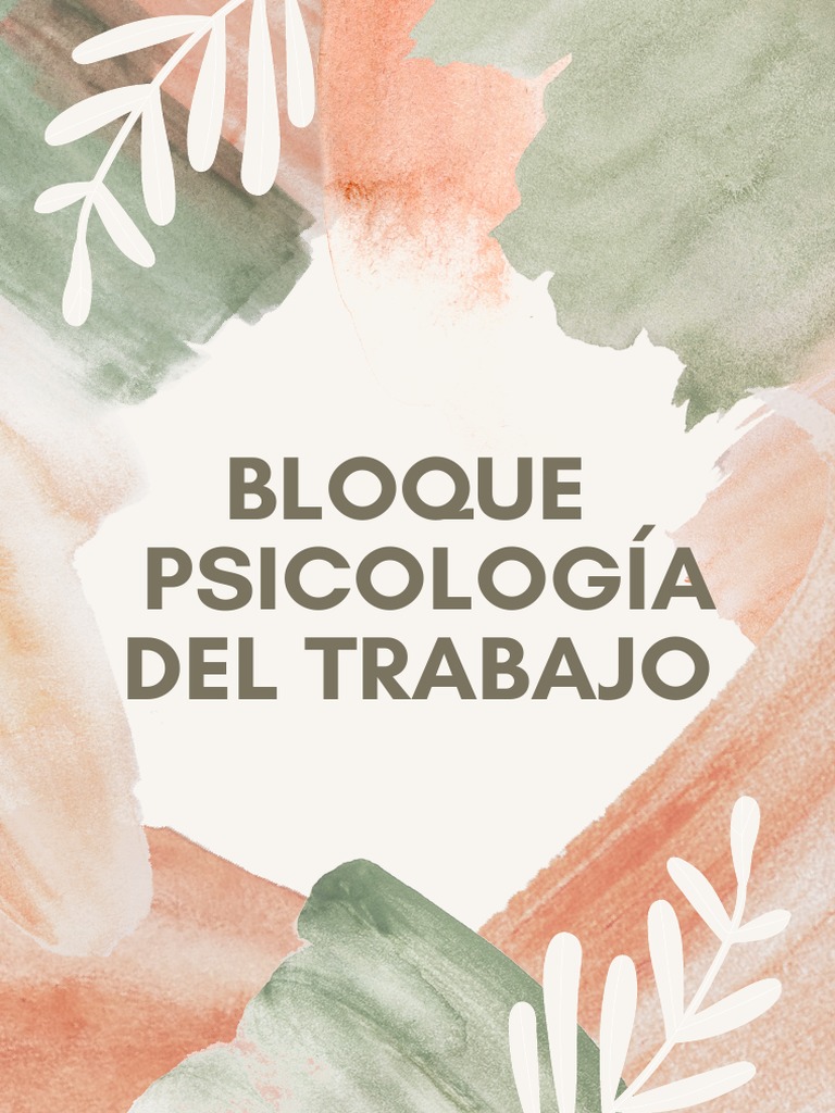 Portada Psicología Del Trabajo | PDF