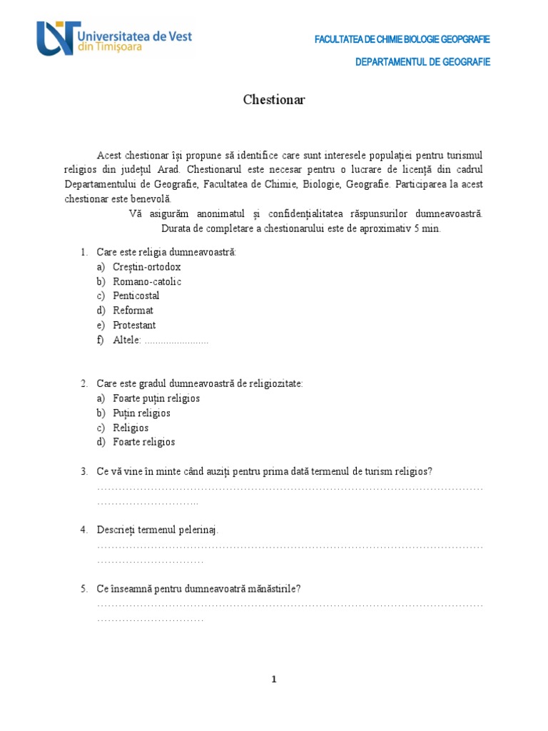 Chestionar | PDF