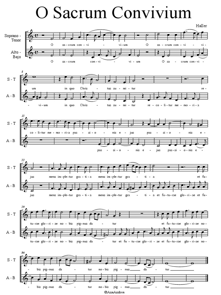 O Sacrum Convivium (Haller) Veus | PDF