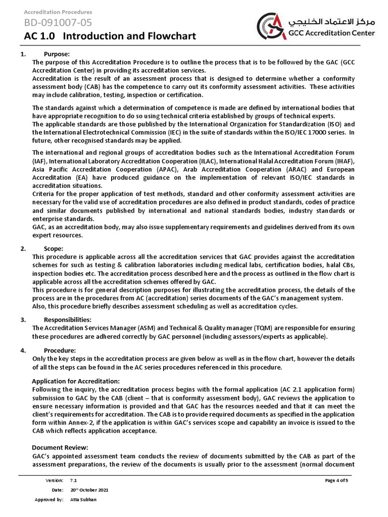 GCC Accreditation Process Flow | PDF | Standardization