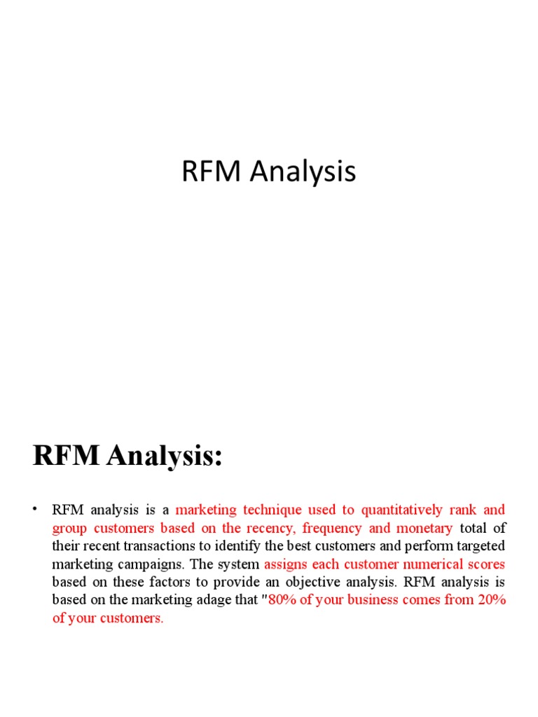 RFM Analysis | PDF | Marketing | Market Segmentation